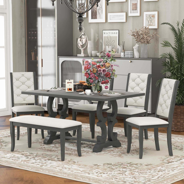 Ophelia & Co. Bryantown 6 - Piece Double Pedestal Dining Set | Wayfair